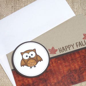 Happy Fall Card Fall Owl Card Owl Card Fall Card Autumn Card Friend ...