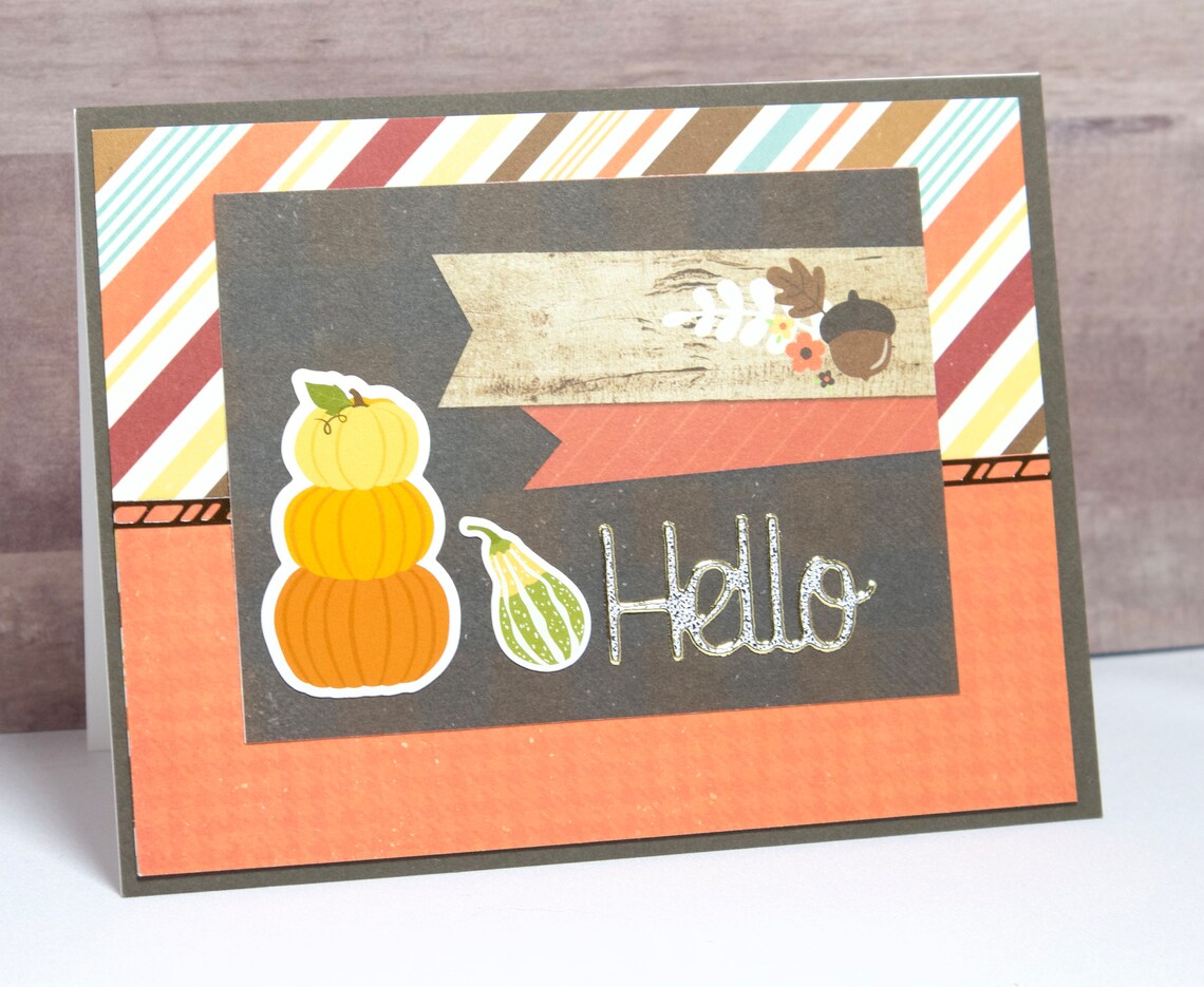 Hello Card Hello Fall Card Fall Cards Autumn Cards Handmade Hello Card ...