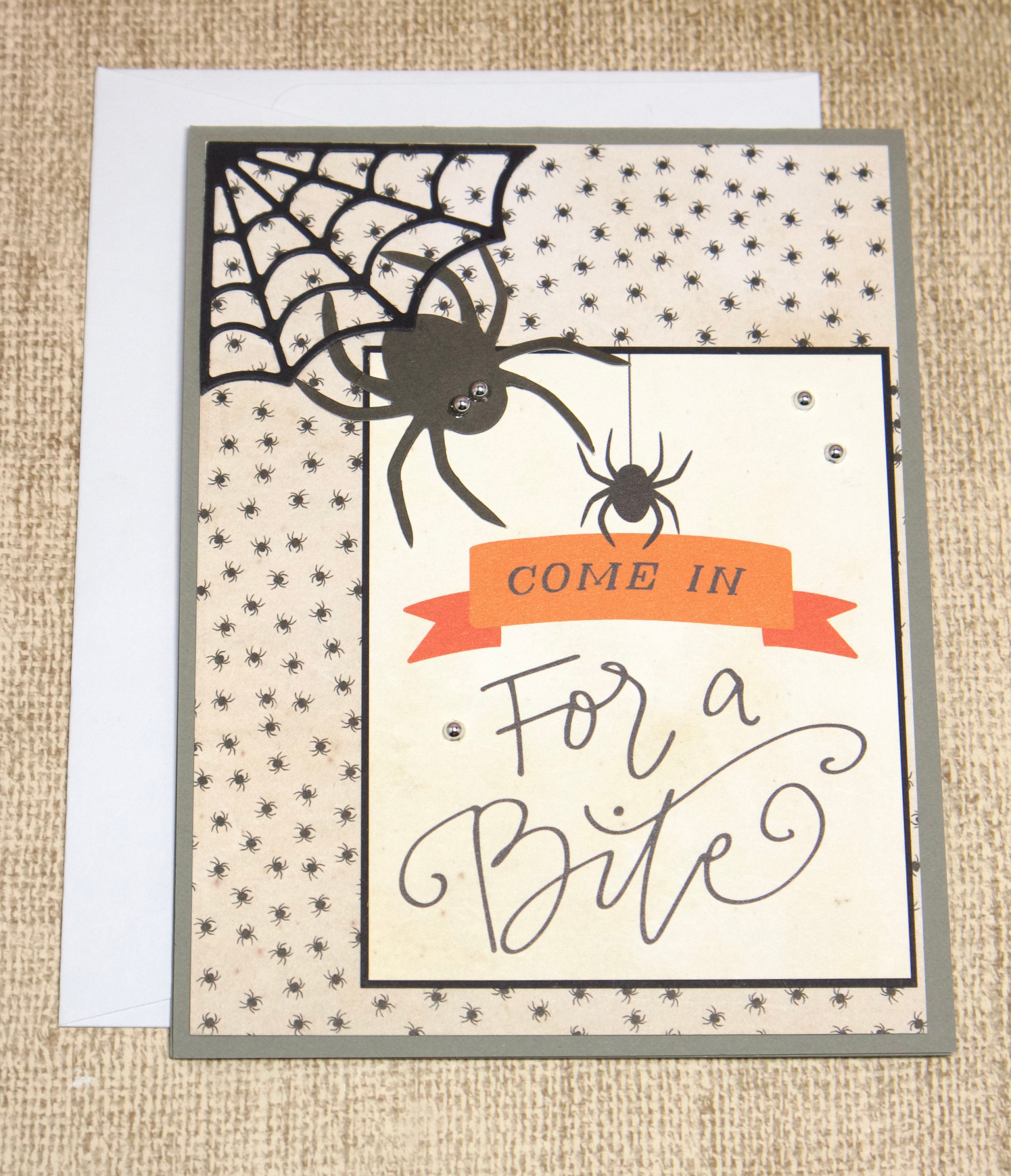 Halloween Card Spider Card Spooky Halloween Card Handmade Halloween ...