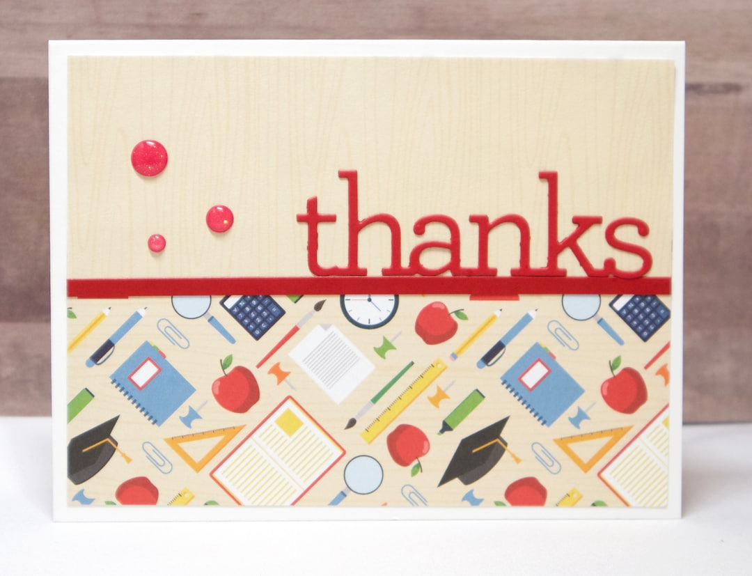 Teacher Appreciation Card Thanks Teacher Card Thanks Card Teacher Cards ...