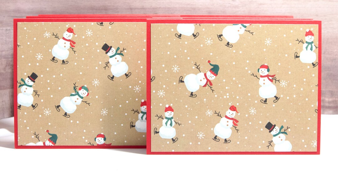 Snowmen Cards Cards With Snowman Holiday Cards Set of Holiday Cards ...