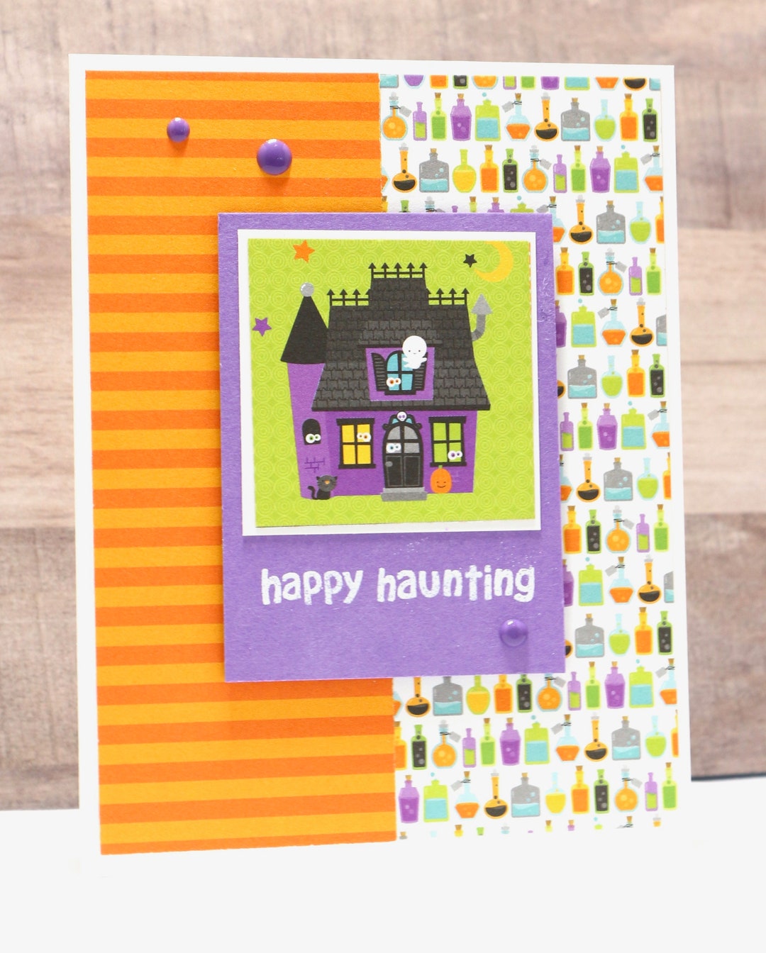 Handmade Haunted House Halloween Card – Happy Haunting - Etsy