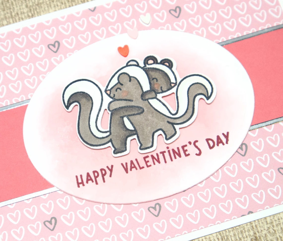 Valentine's Day Card Happy Valentine's Day Cute Skunk Card Skunk ...
