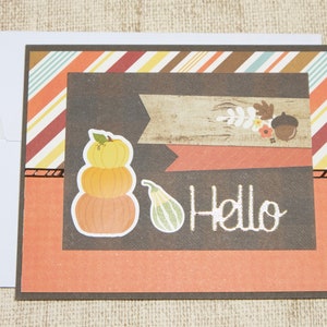 Hello Card Hello Fall Card Fall Cards Autumn Cards Handmade Hello Card ...