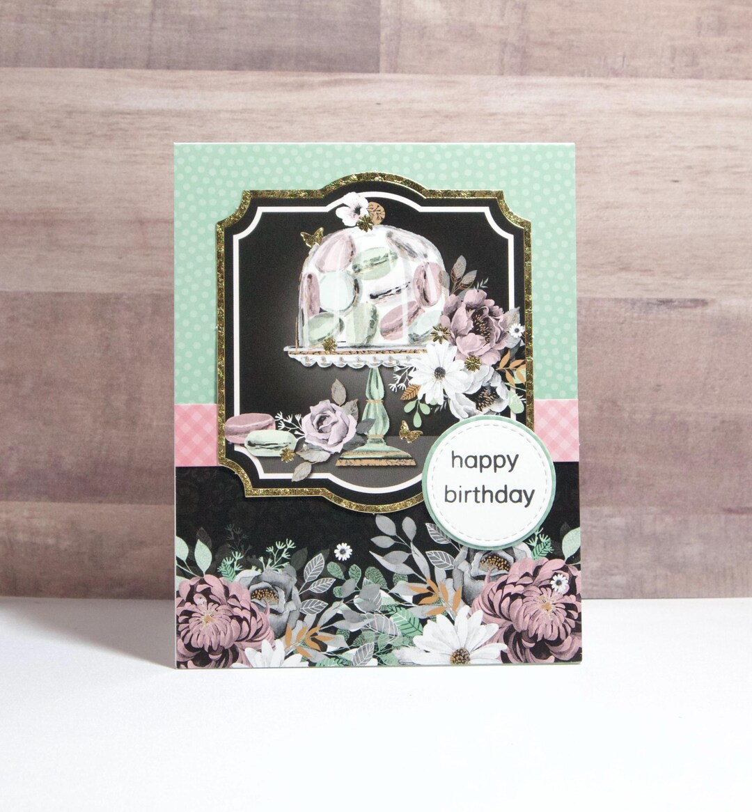 Macarons Birthday Card – Handmade Floral Happy Birthday - Etsy