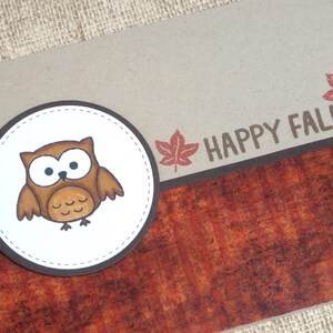 Happy Fall Card Fall Owl Card Owl Card Fall Card Autumn Card Friend ...