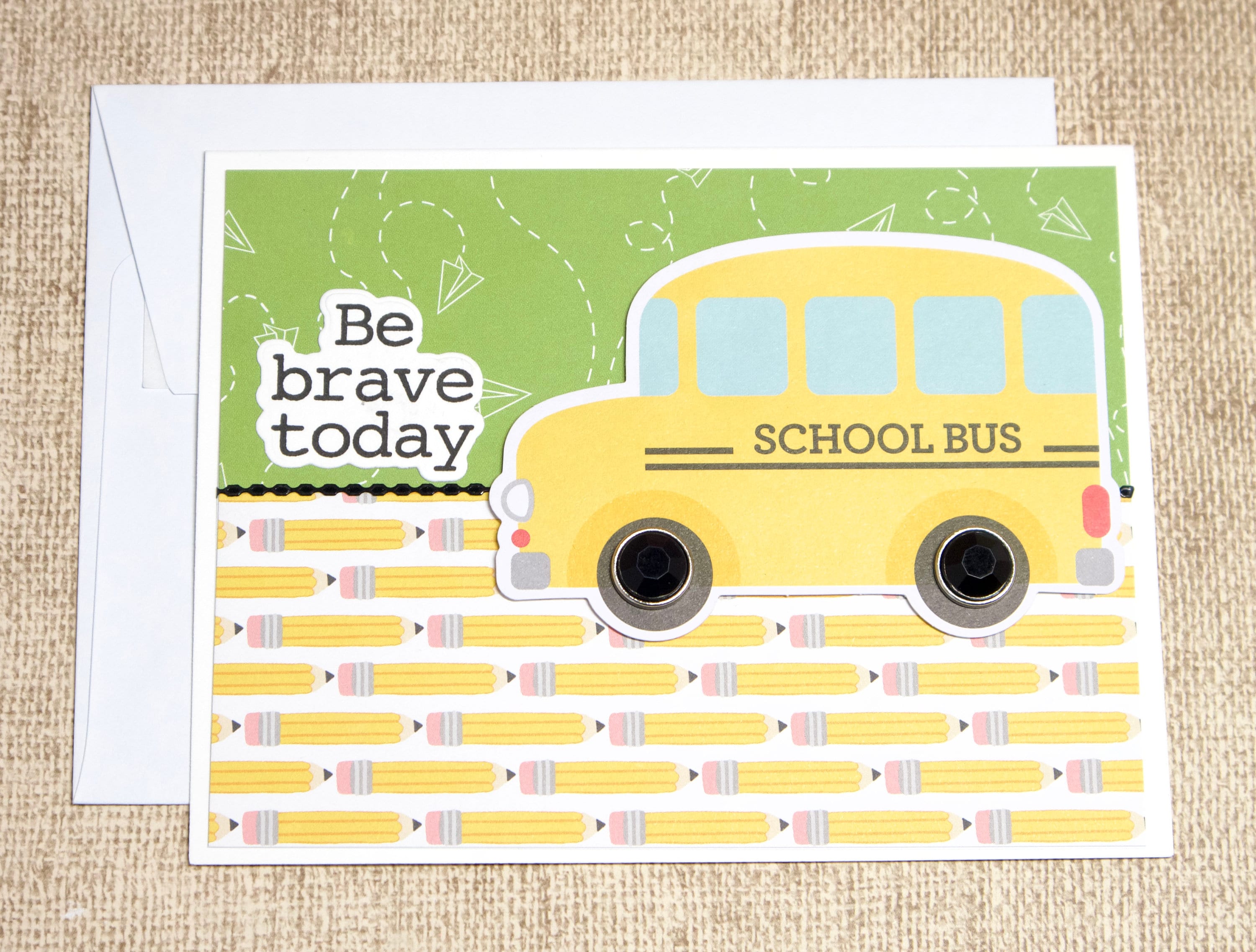 Handmade School Bus Card: First Day of School, Be Brave - Etsy