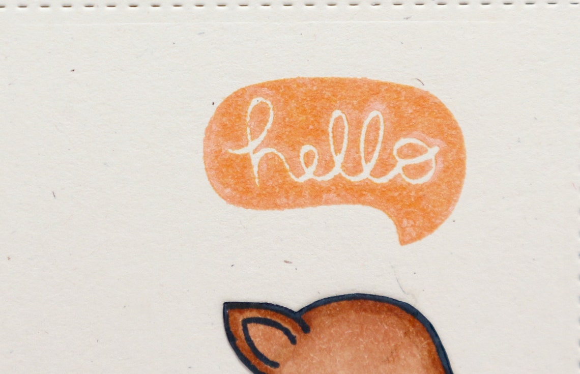 Hello Deer Card Hello Card Deer Card Cute Card Fall Card - Etsy