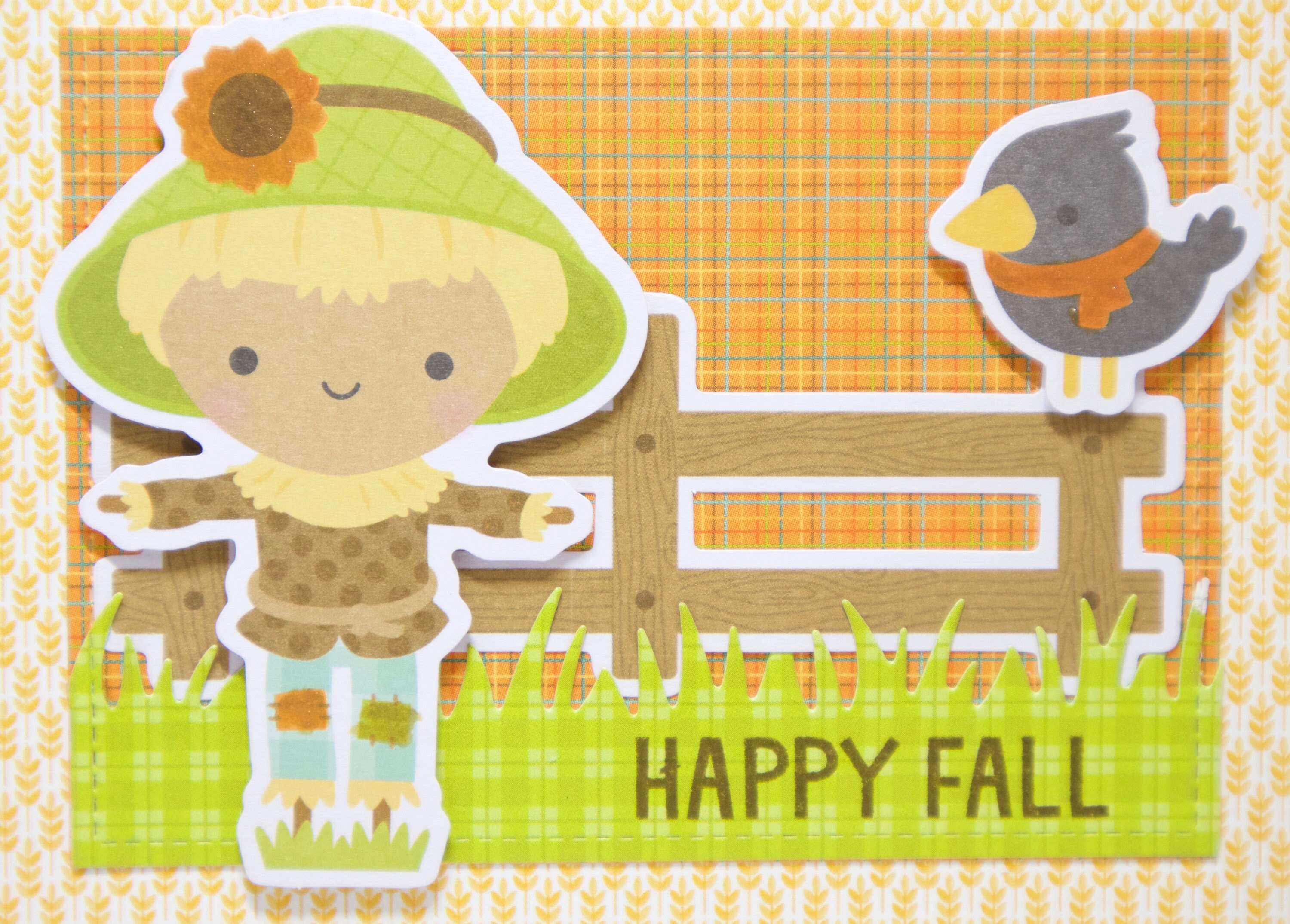 Happy Fall Card Scarecrow Card Fall Card Autumn Card Cute - Etsy