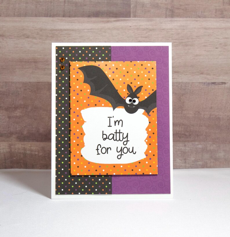 Halloween Card- Cards With Bats- Cute Halloween Card- Handmade ...