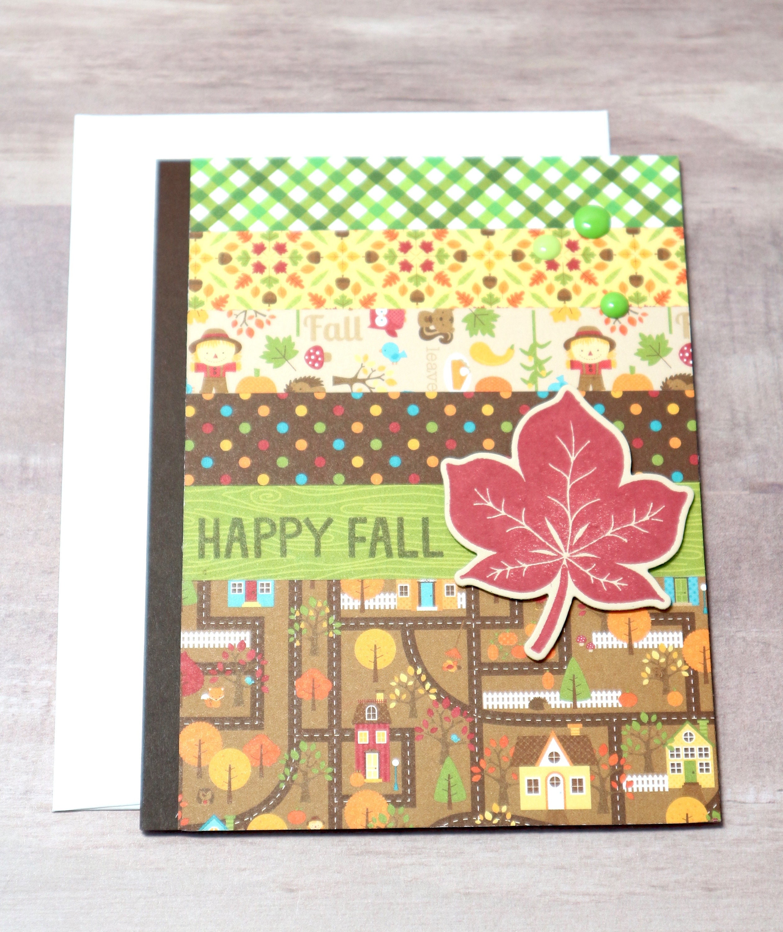 Happy Fall Leaf Card Fall Leaf Card Fall Card Fall Leaves | Etsy