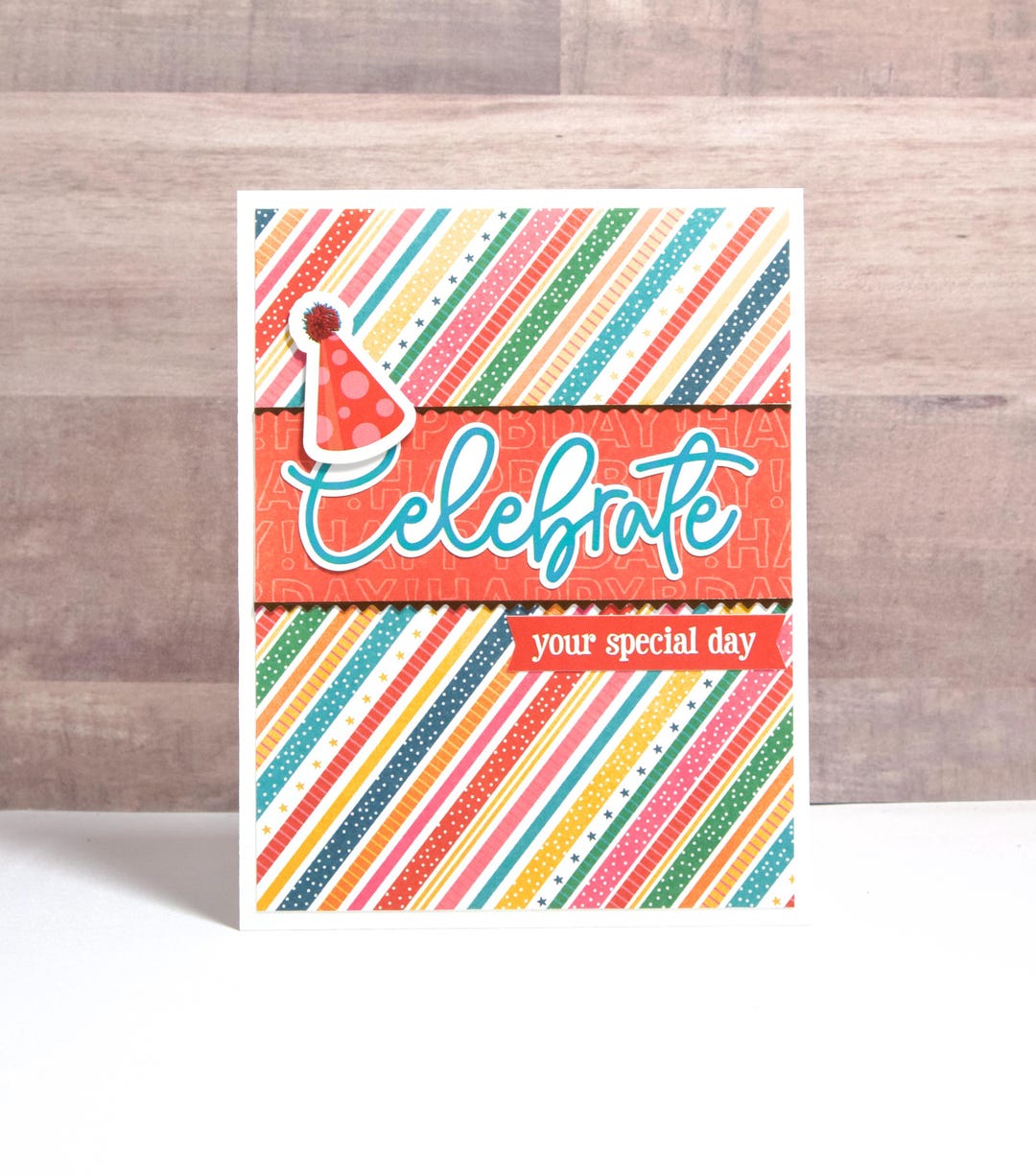 Celebrate Card- Birthday Card- Birthday Hat Card- Handmade Birthday ...