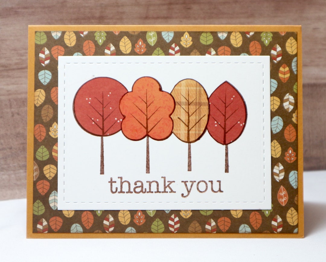 Thank You Fall Card Fall Thank You Card Fall Trees Card - Etsy