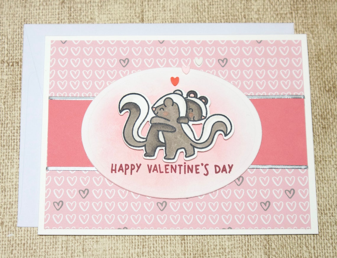 Valentine's Day Card Happy Valentine's Day Cute Skunk Card Skunk ...