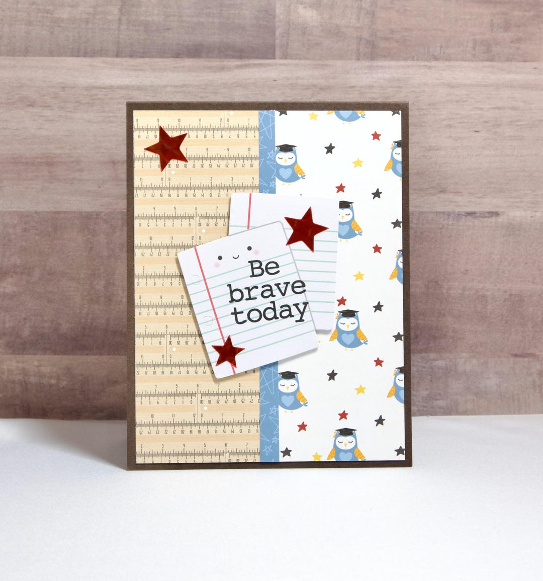 Handmade Back to School Card: "be Brave Today" With Star Stickers - Etsy