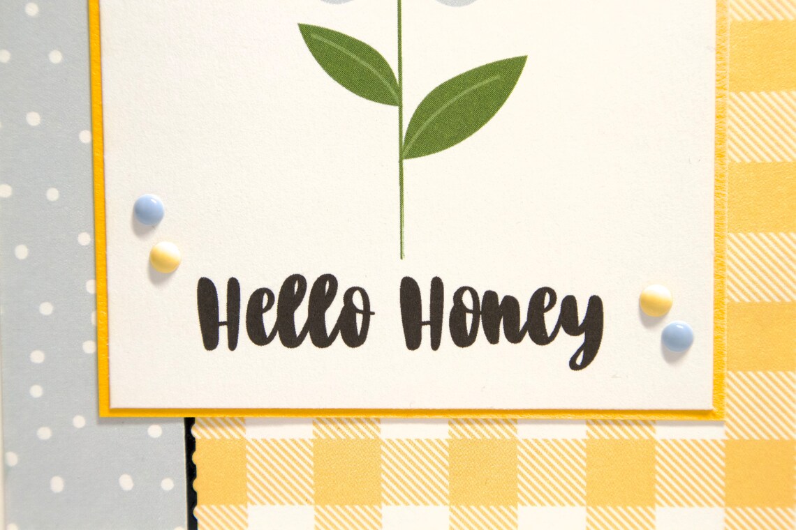 Hello Card- Hello Honey Card- Cute Bee Card- Handmade Hello Card - Etsy