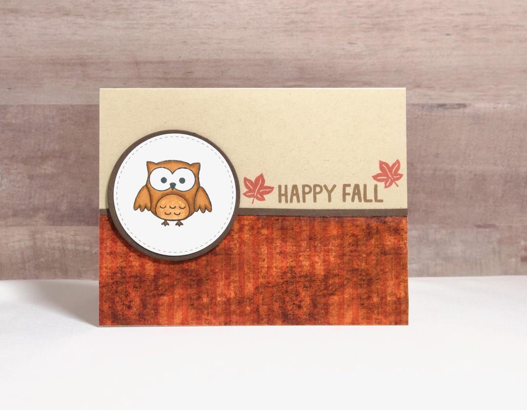 Happy Fall Card Fall Owl Card Owl Card Fall Card Autumn Card Friend ...