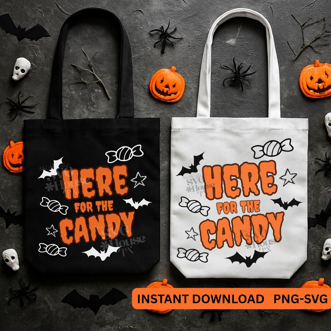 Trick or Treat Bag Png, Kids Halloween Png, Here for the Candy PNG, Bag ...