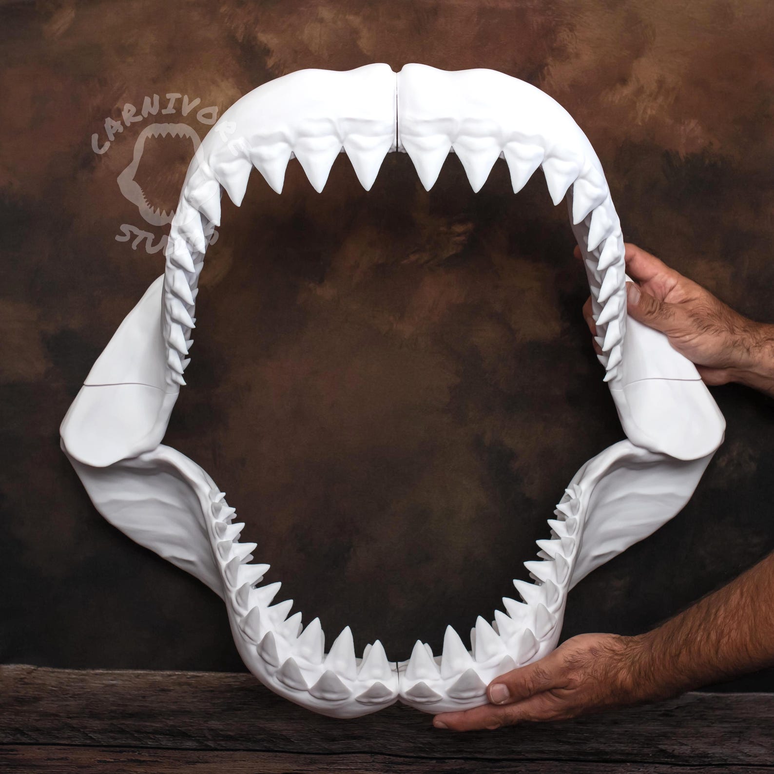 24" Great White Shark/megalodon Jaw Replica, 3D Printed Self-assembly ...