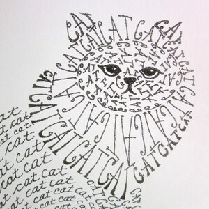 CAT Word Art CARDS Set of 4 | Etsy