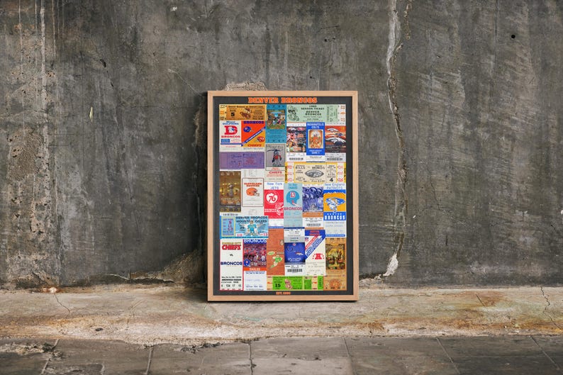 Denver Broncos Greatest Games Ticket Collage Art Print: Football ...