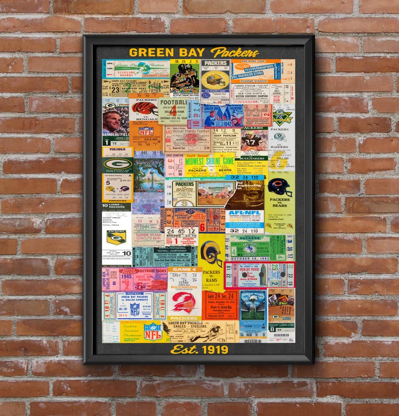 Green Bay Packers Greatest Games Ticket Collage Art Print: Football ...