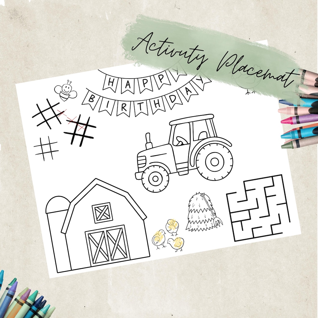 Farm Printable Activity and Coloring Page - Etsy