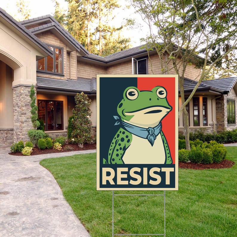 Portland Frog Anti-ice Protest Yard Sign - Anti-trump, Protect ...