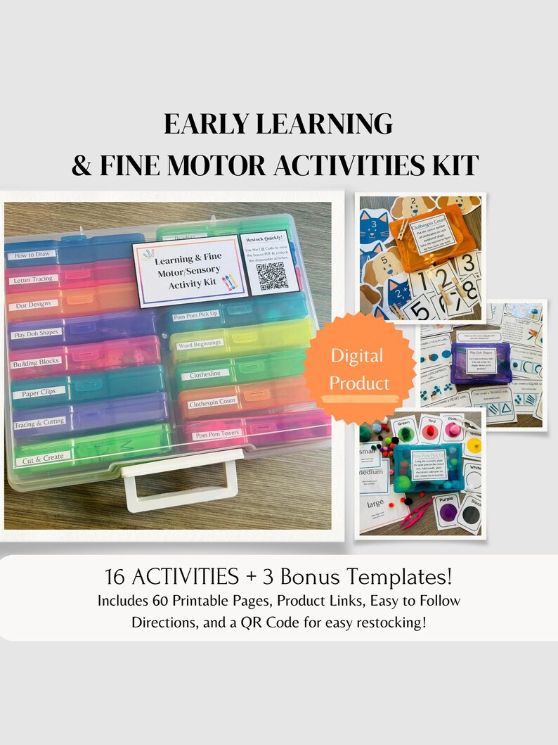 Early Learning Activity Kit: Fine Motor Skills, Ages 2-7 {digital ...