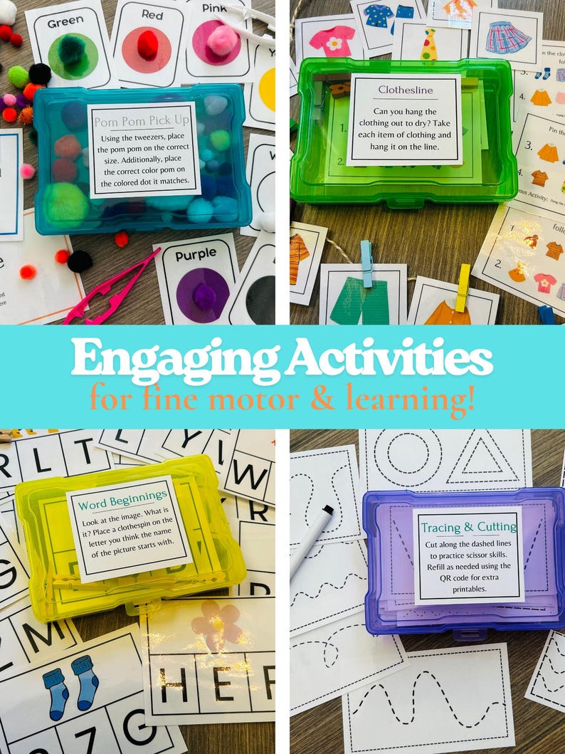 Early Learning Activity Kit: Fine Motor Skills, Ages 2-7 {digital ...