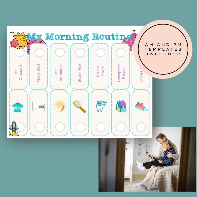 Space Routine Chart | Visual Schedule, Neurodivergent Kids (canva ...