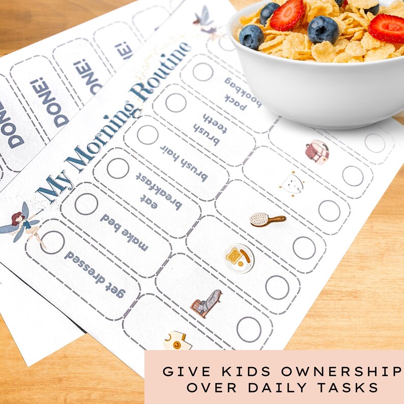 Routine Chart for Kids | Editable Fairy Morning & Evening Visual ...