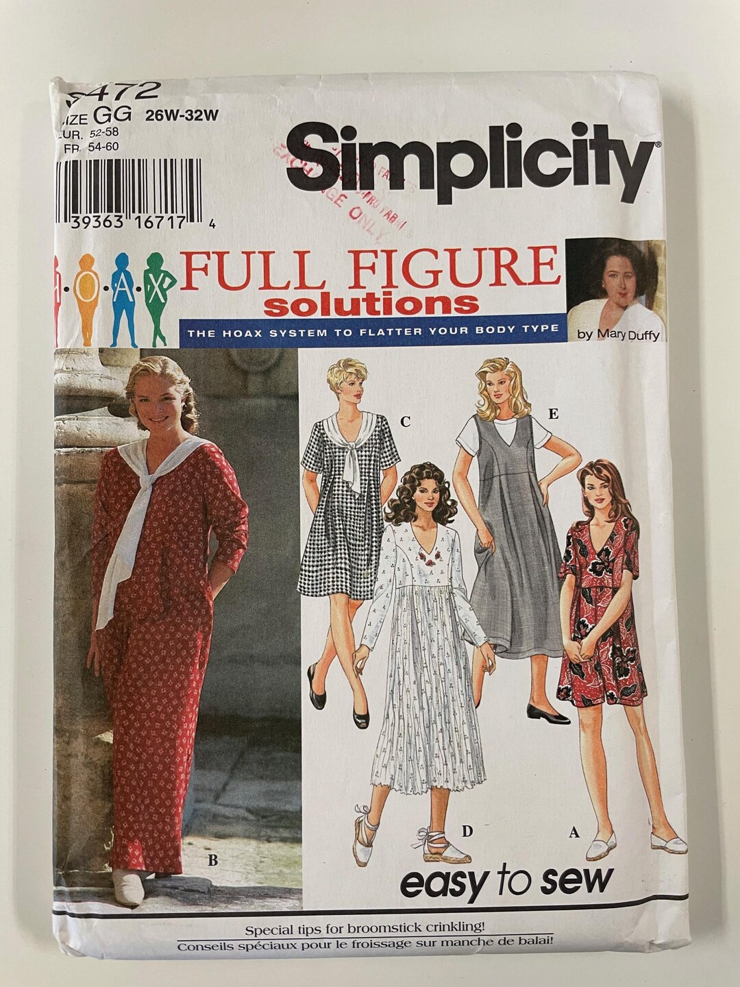 Simplicity Pattern 9472 by Mary Duffy - Etsy