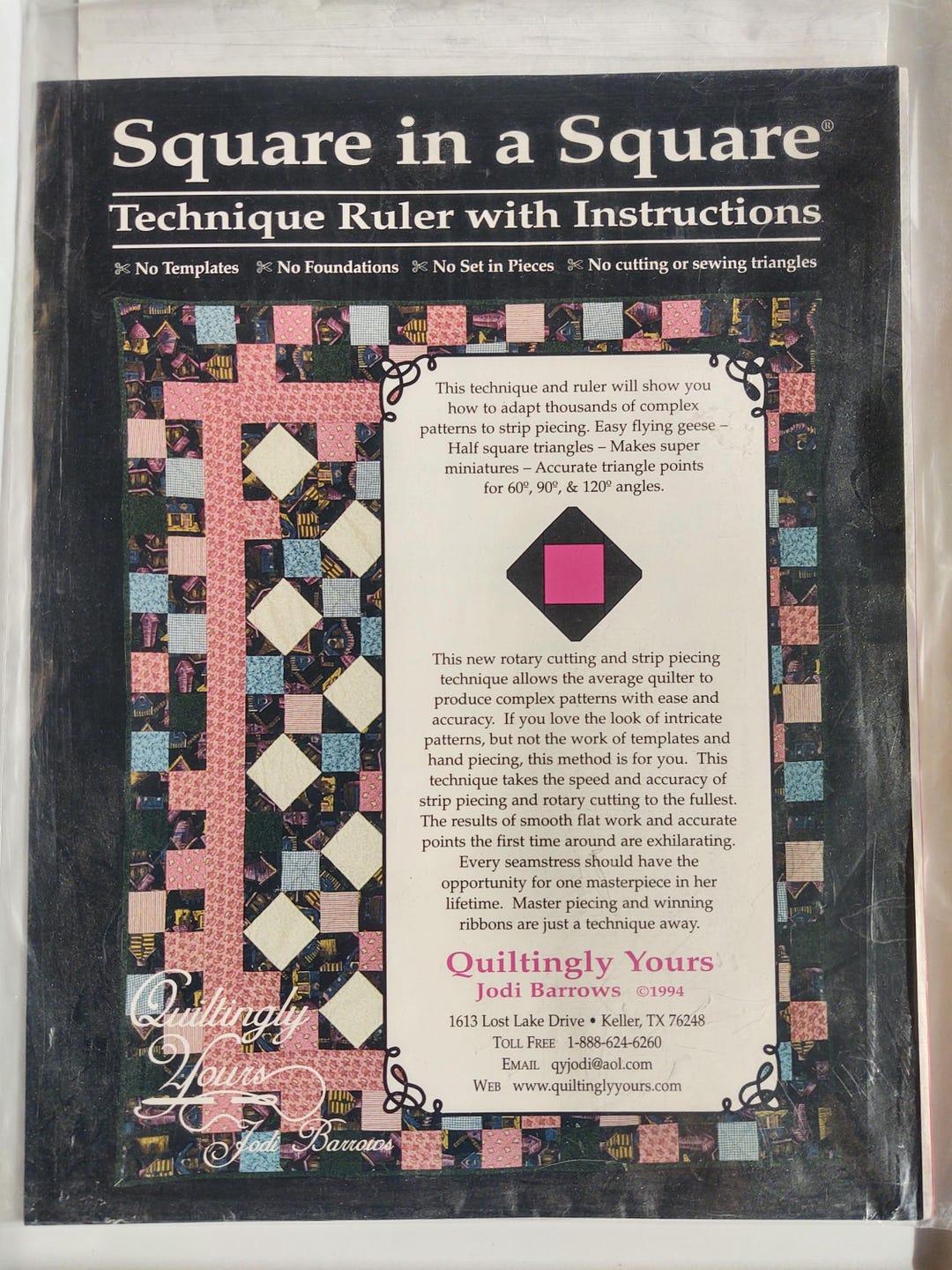 Square in A Square Technique Ruler With Instructions, by Jodi Barrows ...