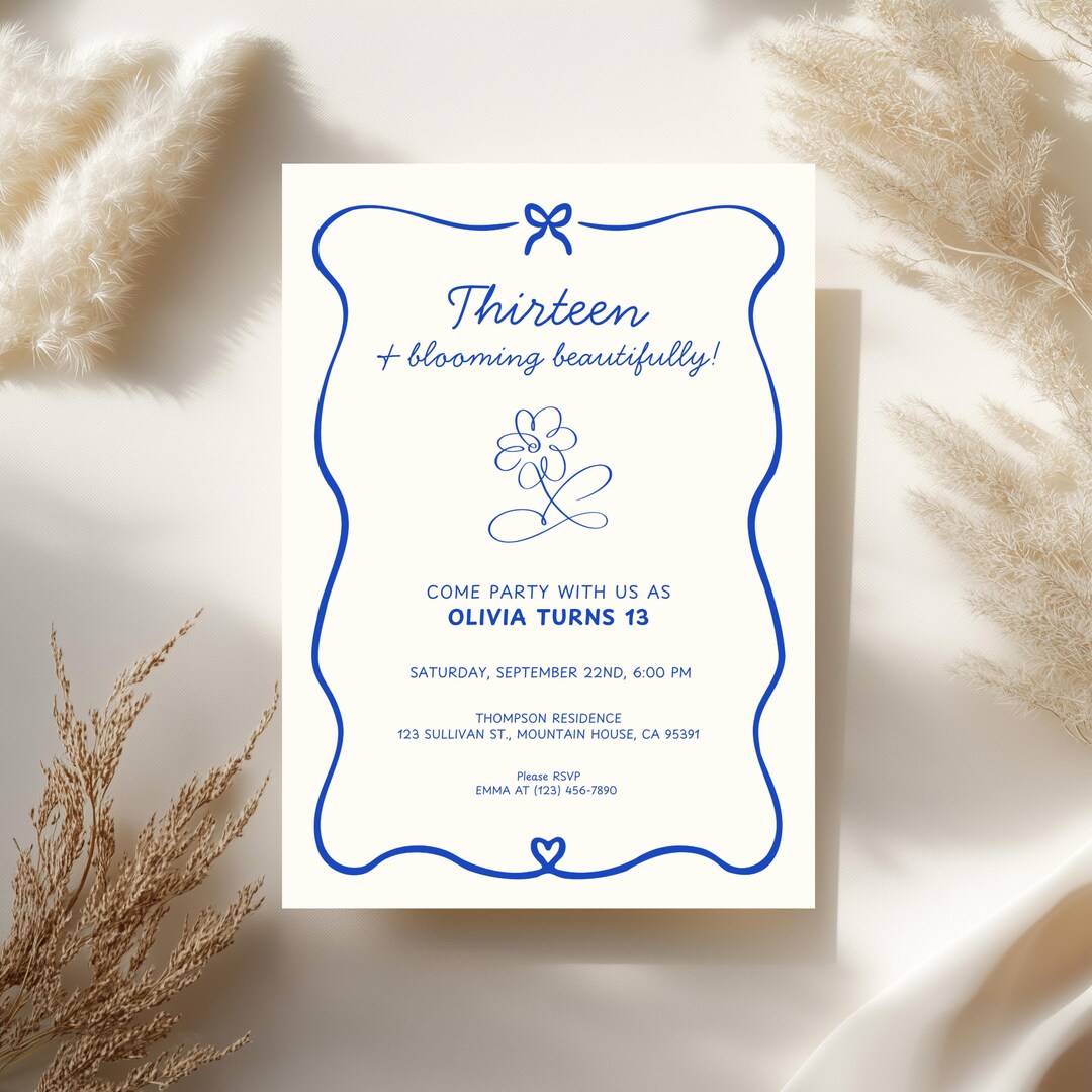 Editable 13th Birthday Invitation Template Teen Birthday Party Invite ...