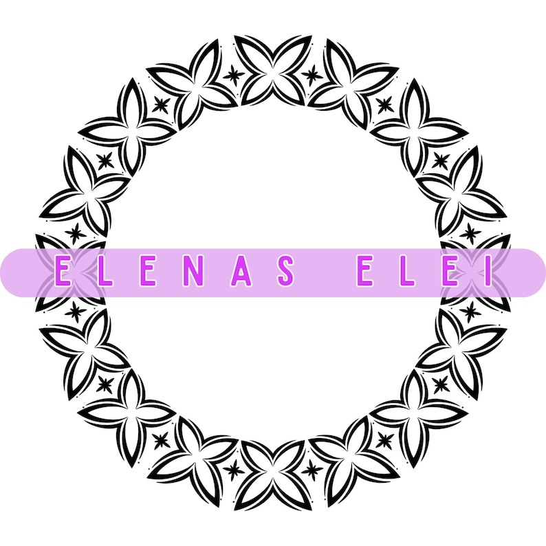 Samoan Elei Circle Border SVG | Polynesian Floral Frame Design (digital ...