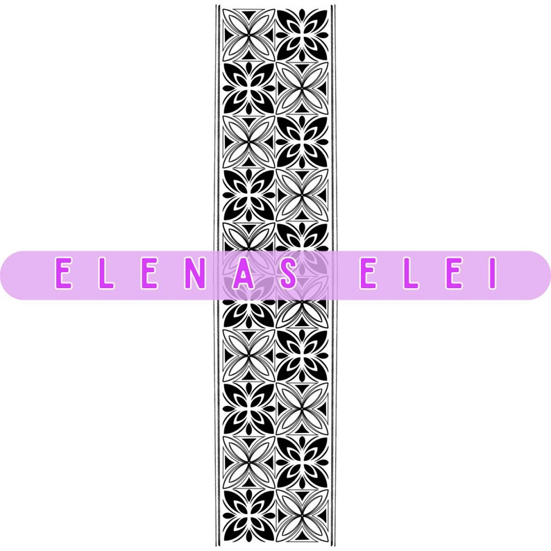 Aunty Daisy Polynesian Elei Pattern SVG | Samoan Floral Vector ...