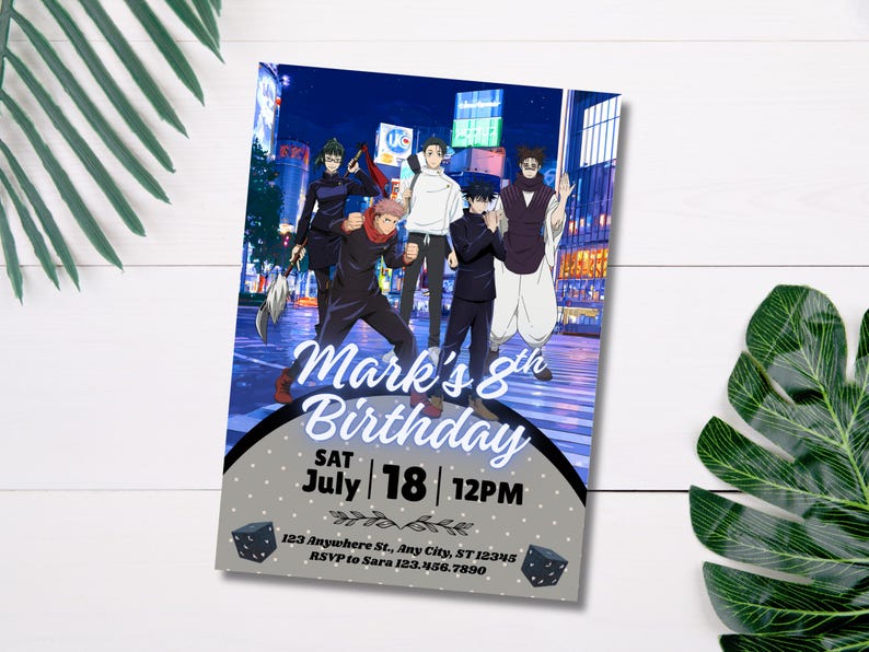 Jujutsu Kaisen Birthday Invitation | Anime Party | Boys Birthday ...