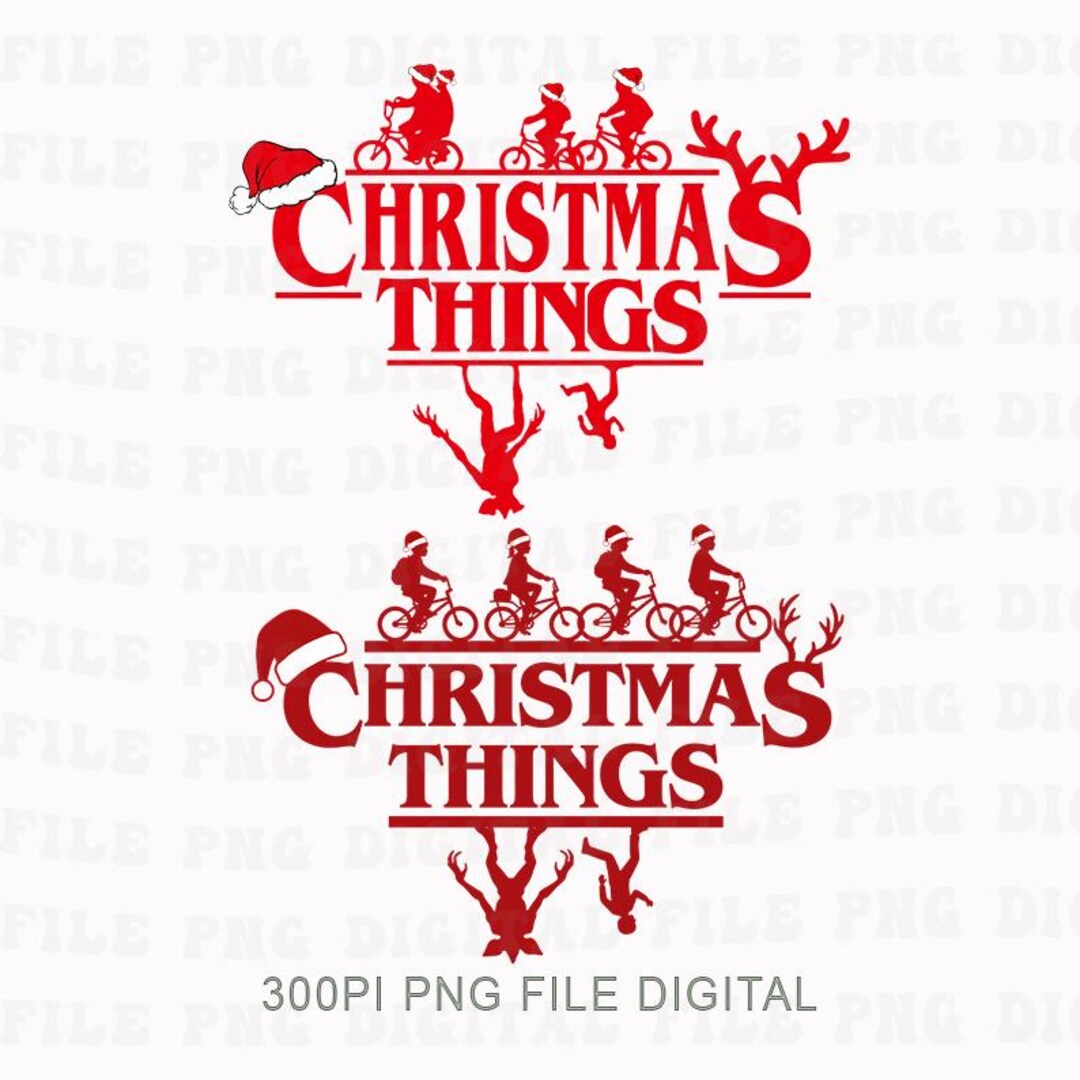 Stranger Christmas Png, Merry Upside Down Xmas Png, Retro 80s Png ...