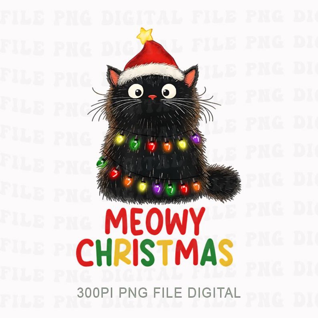 Meowy Christmas Png, Happy Cat Year Png, Funny Christmas Cat Png, Cat ...