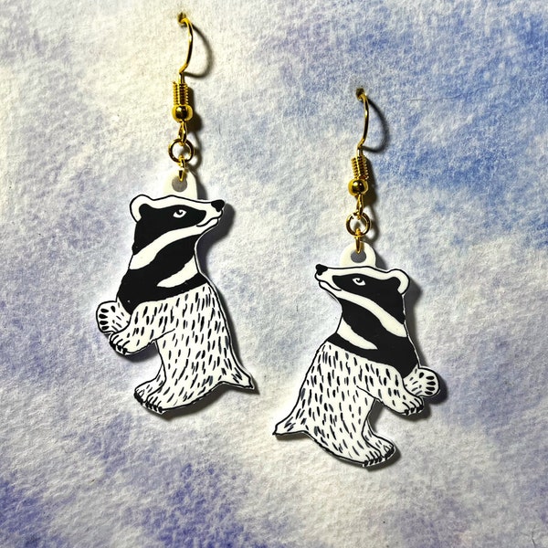 Badger Earrings - Etsy