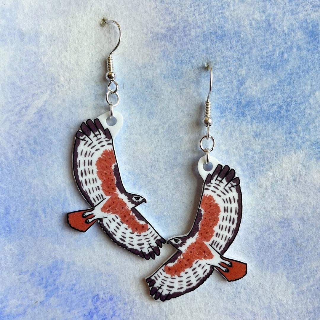 Red Tailed Hawk Earrings - Etsy