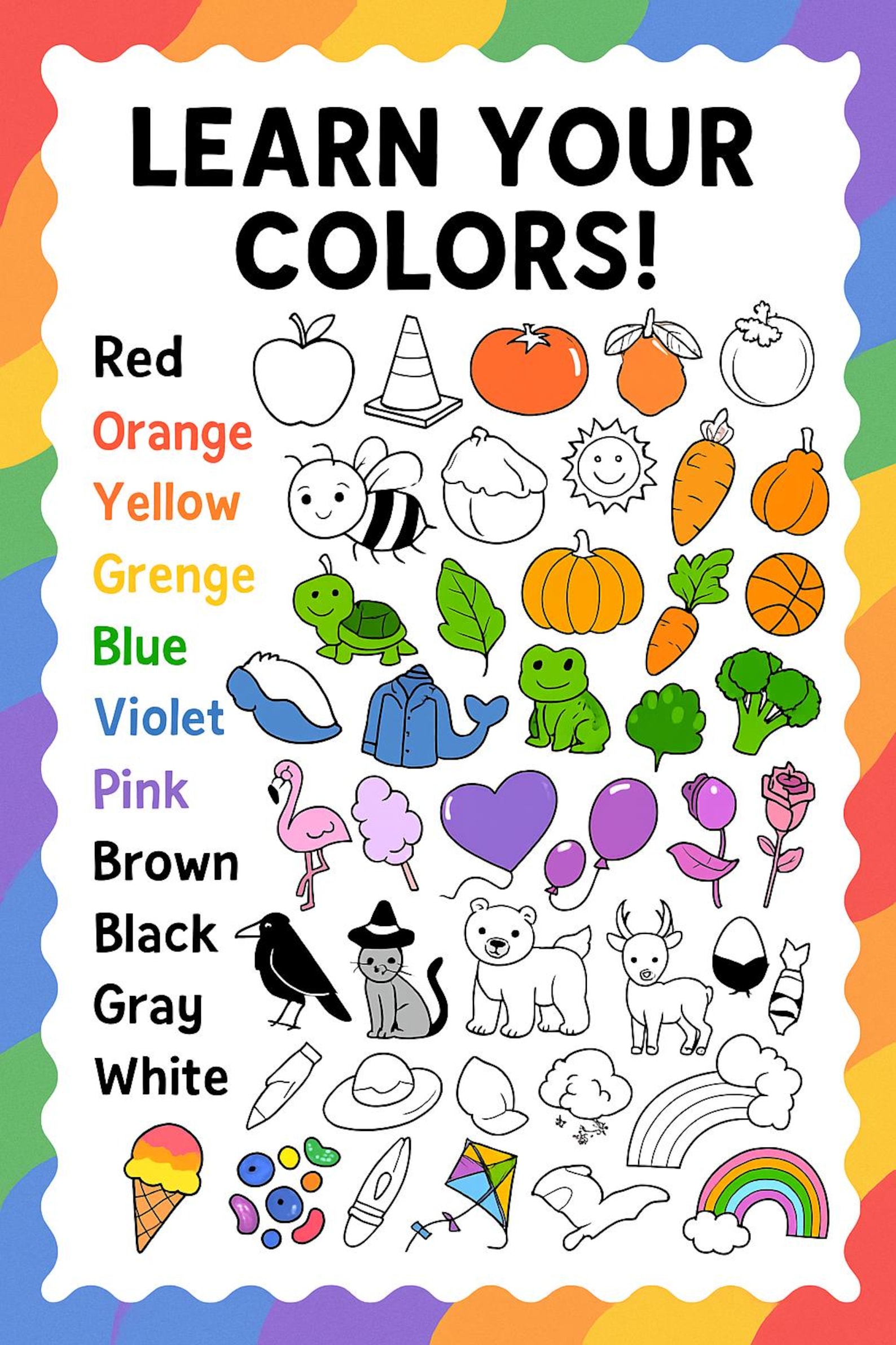 Learn Colors Red to Rainbow Printable Pack, Preschool & Kindergarten ...