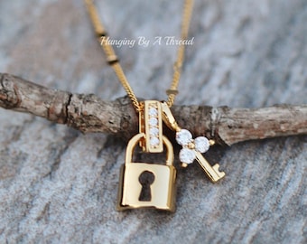 Gold Tiny Lock Key - Etsy