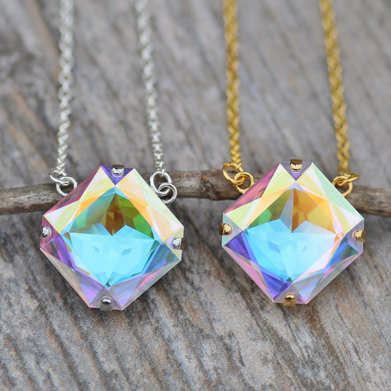 Ab Crystal Necklace - Etsy