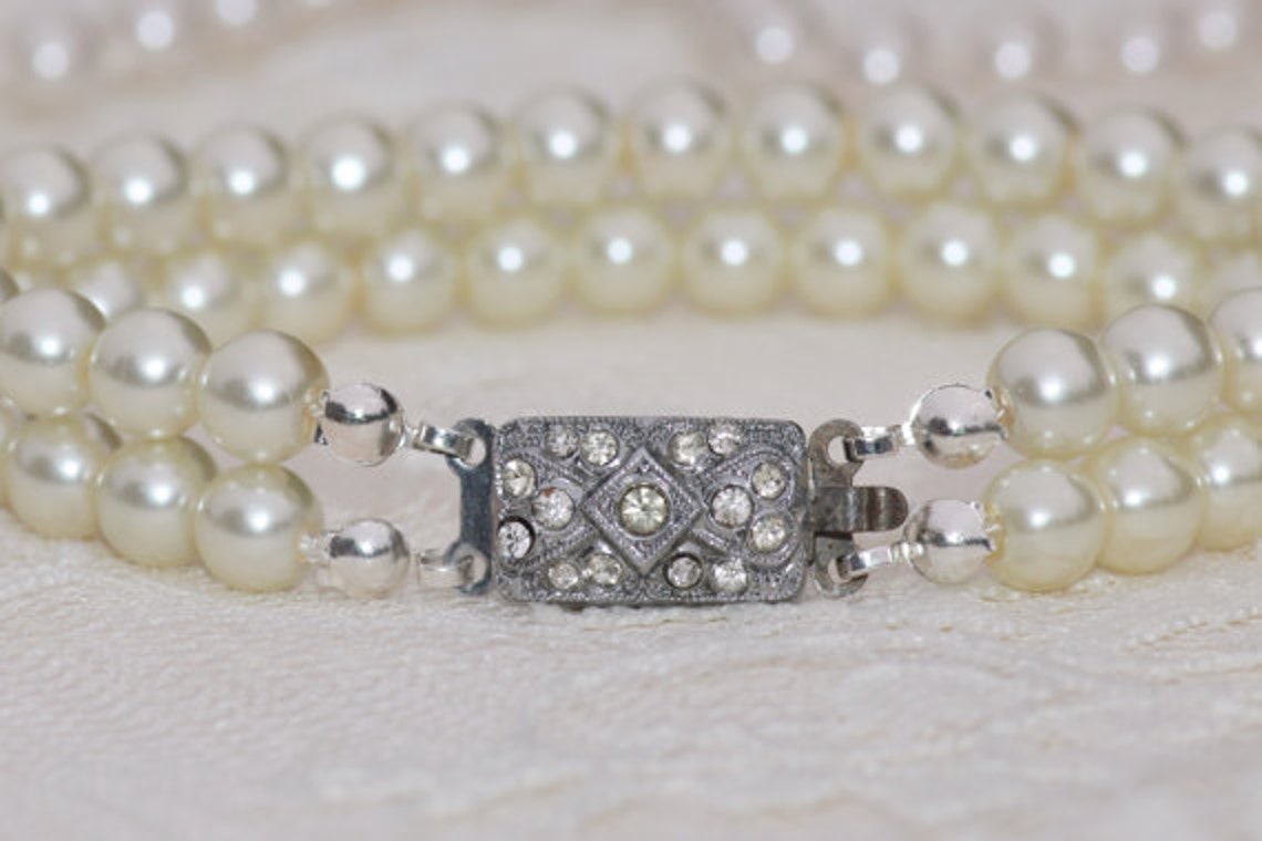 1920s AUTHENTIC Art Deco Pearl Bracelet,multi Strand Pearl Bracelet ...