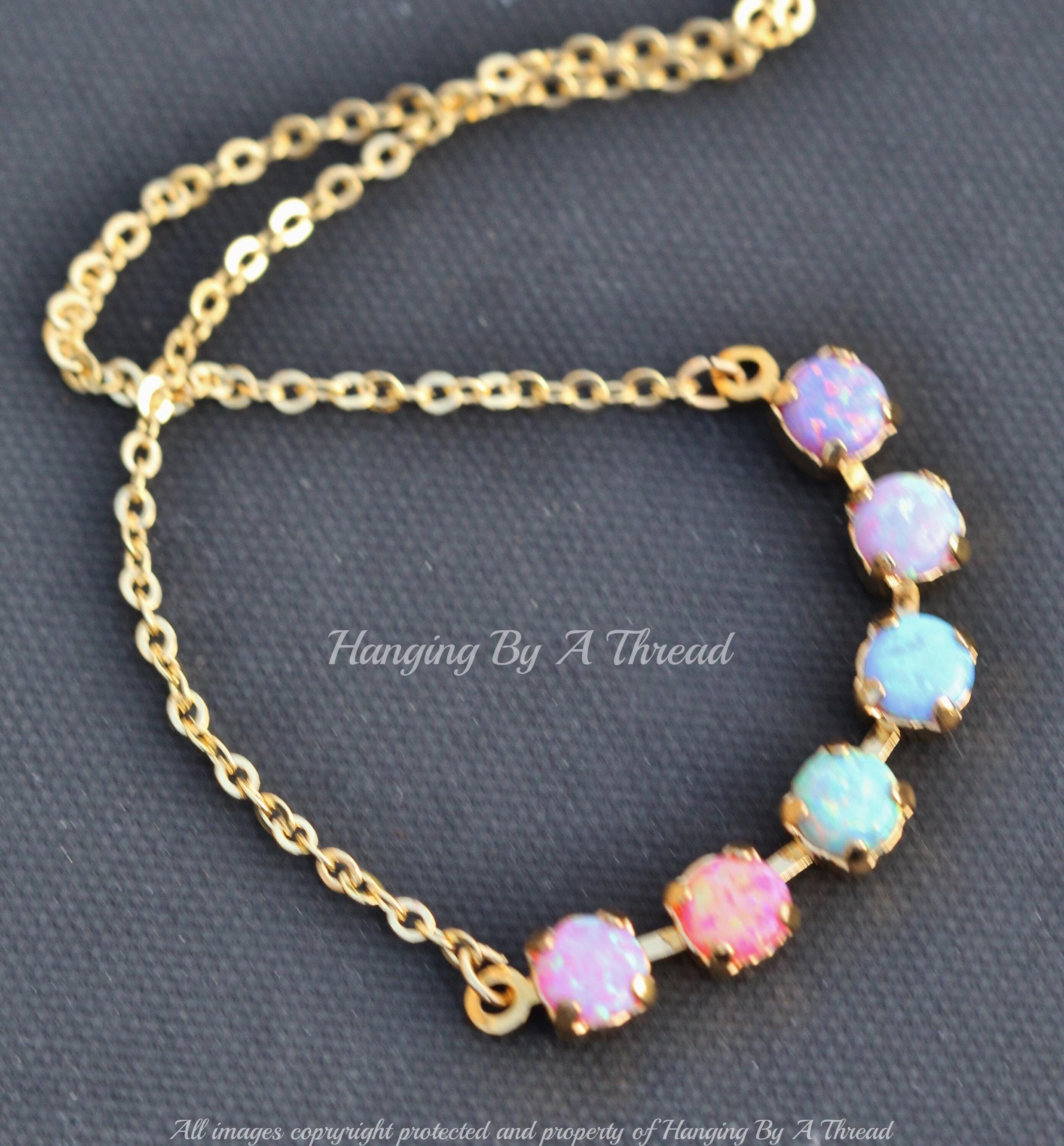 NEW Multi Pastel Opal Necklace,tennis Necklace,6mm Lab Created Opal ...