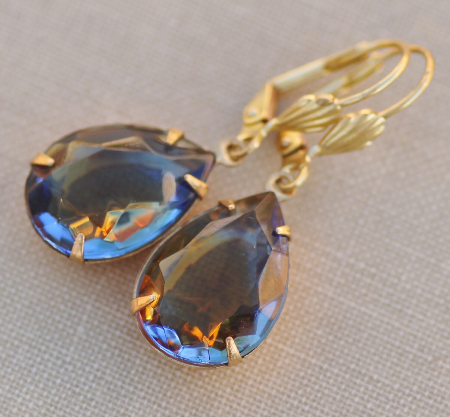 RARE Vintage Montana Topaz Rhinestone Jewel Drop | Etsy