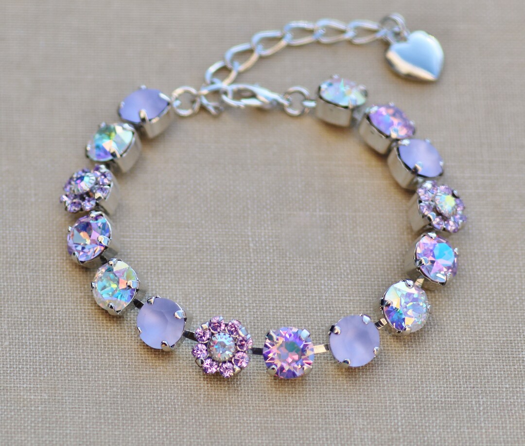 LIMITED Violet Lavender Purple Embellished Tennis Bracelet,violet ...