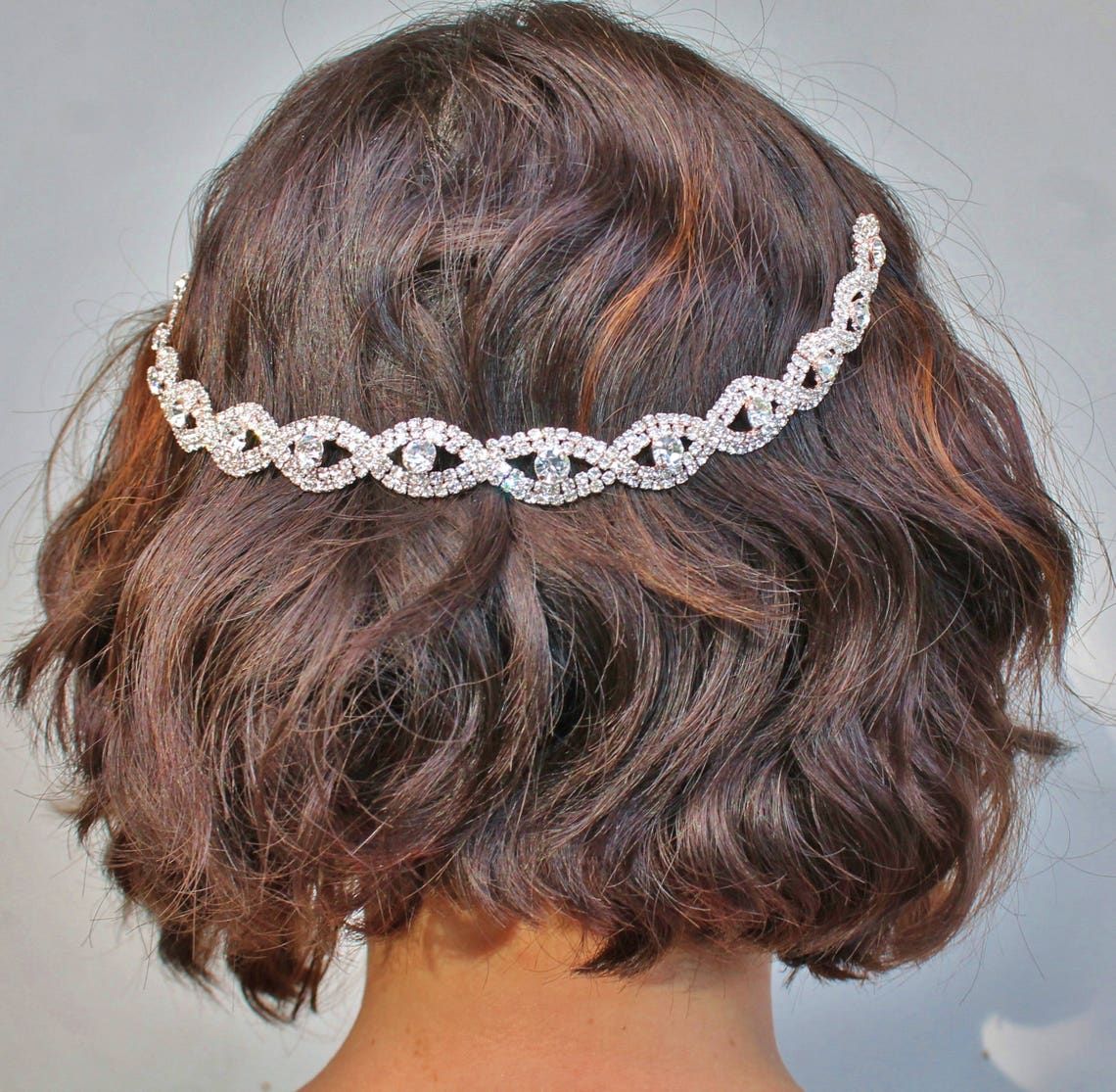 GORGEOUS Silver Crystal Rhinestone Hair ChainBridal Back | Etsy
